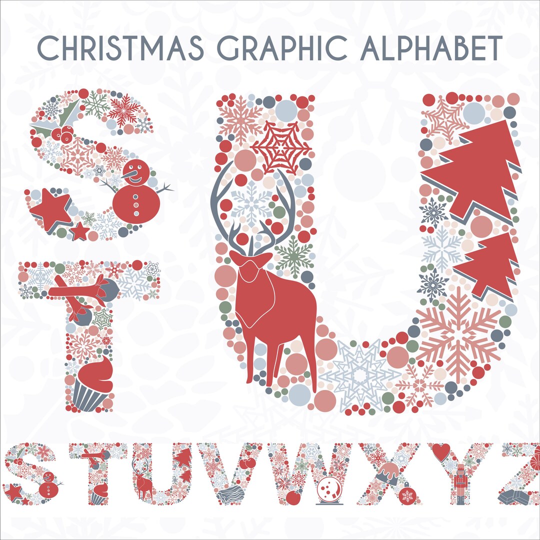 Christmas SVG Alphabet Sublimation. Alphabet PNG Christmas Clipart ...