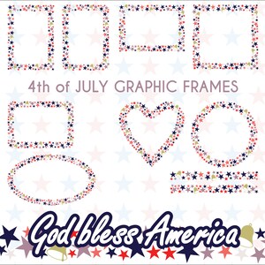 Independence Day Red and Blue Graphic Frame Elements. Unique 4th of ...