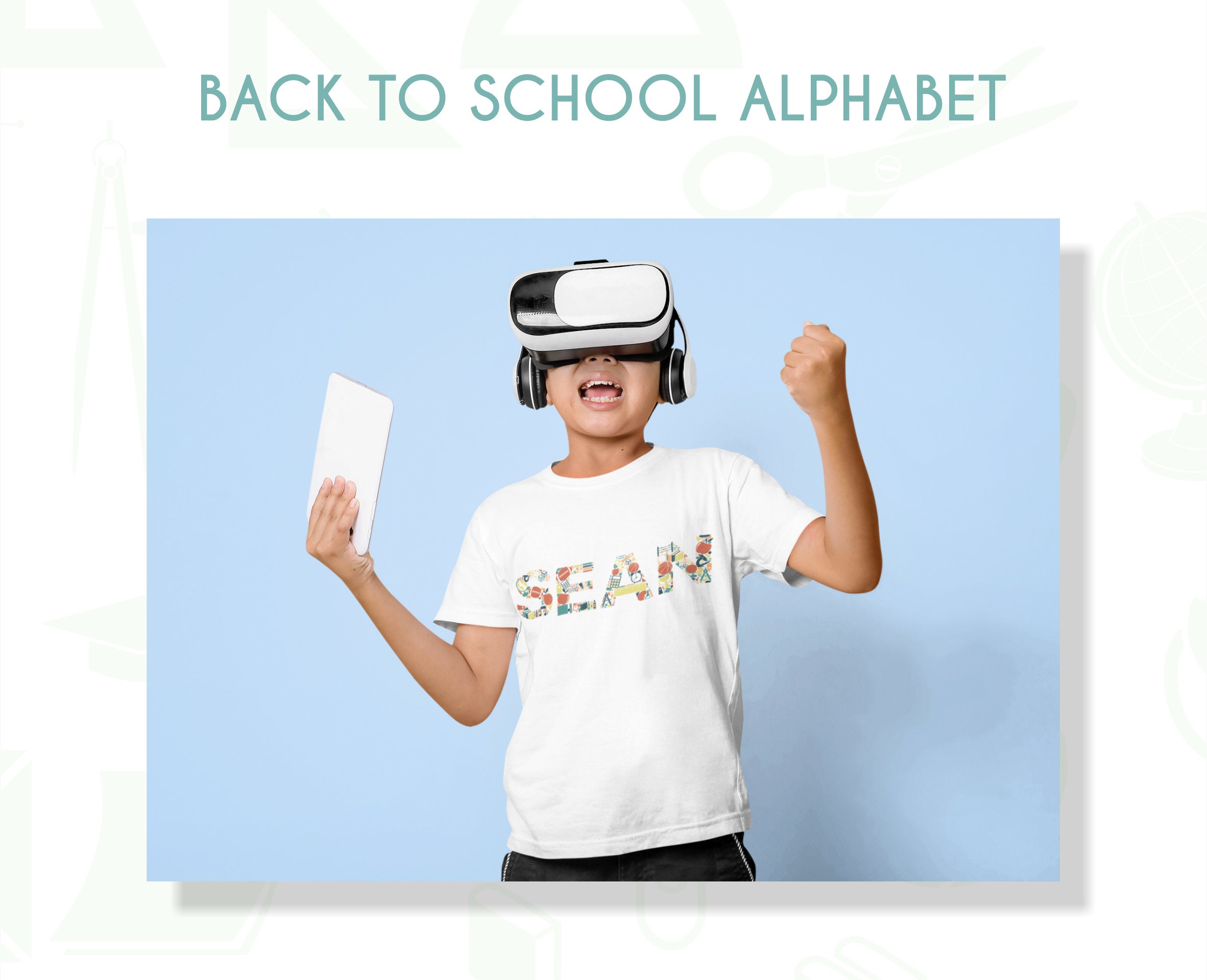 Digital Set of Abcs! Unique Letters Crafted From Nostalgic School ...