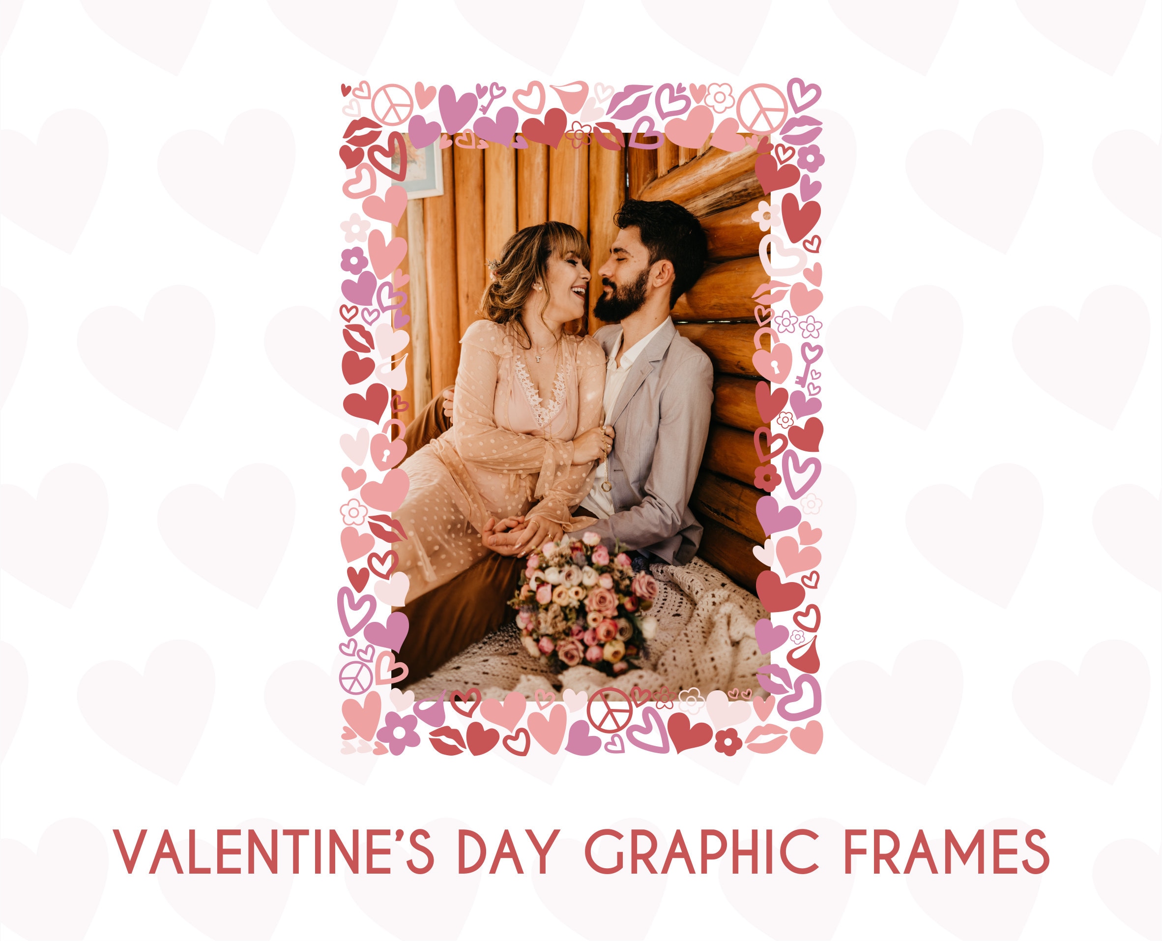 Valentine's Day Frames SVG Clip Art. Love Framing Graphic - Etsy