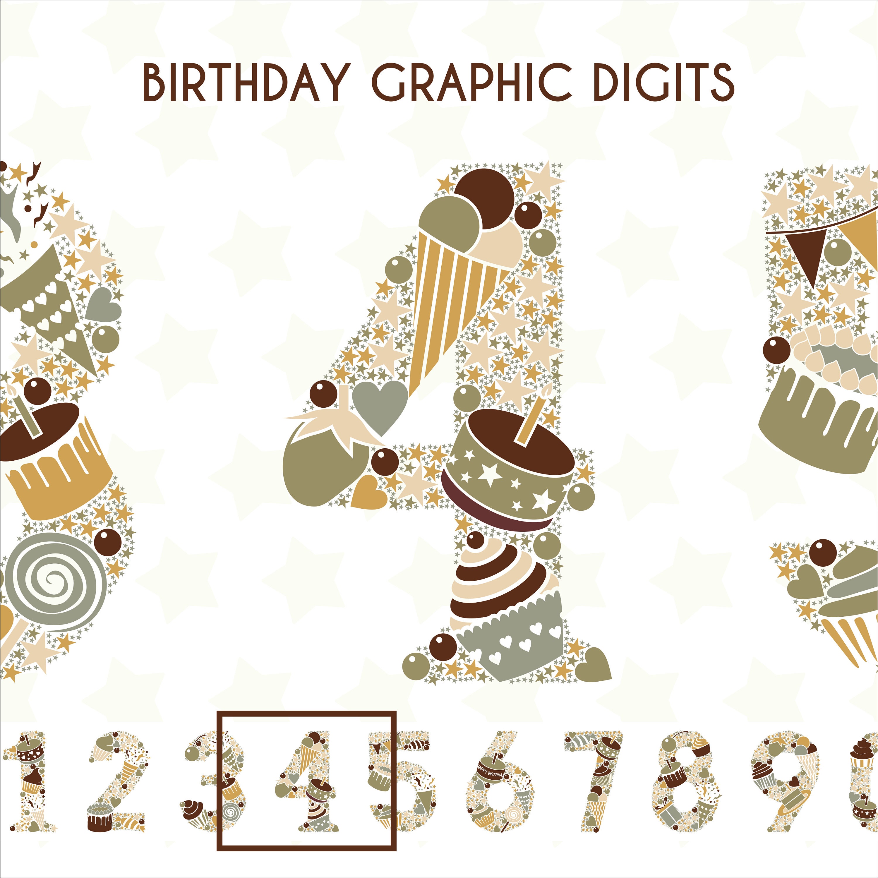 Birthday Digits PNG and SVG Clipart for Sublimation. Birthday Elements ...