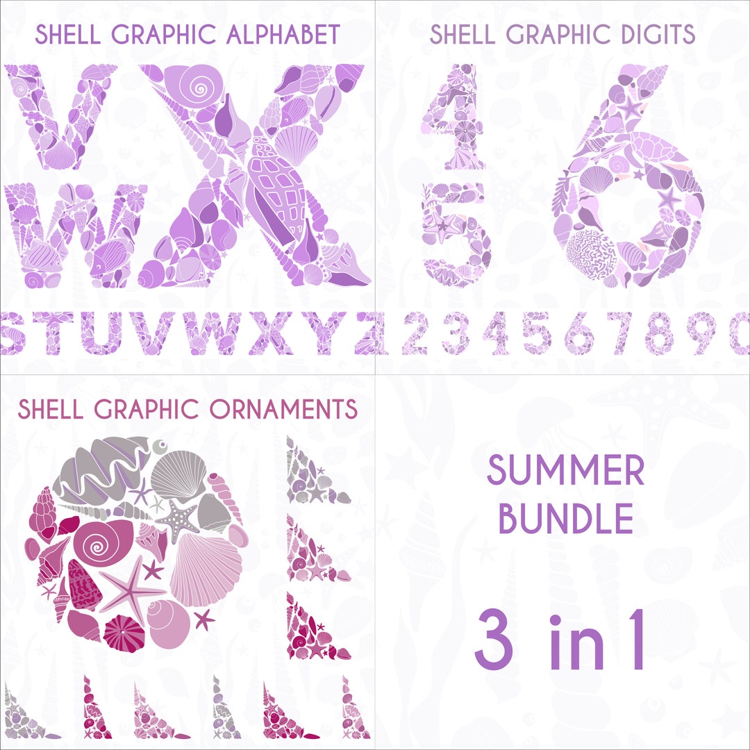 Sea-themed Bundle. Ocean Decorative Page Digital Frames. Purple ...