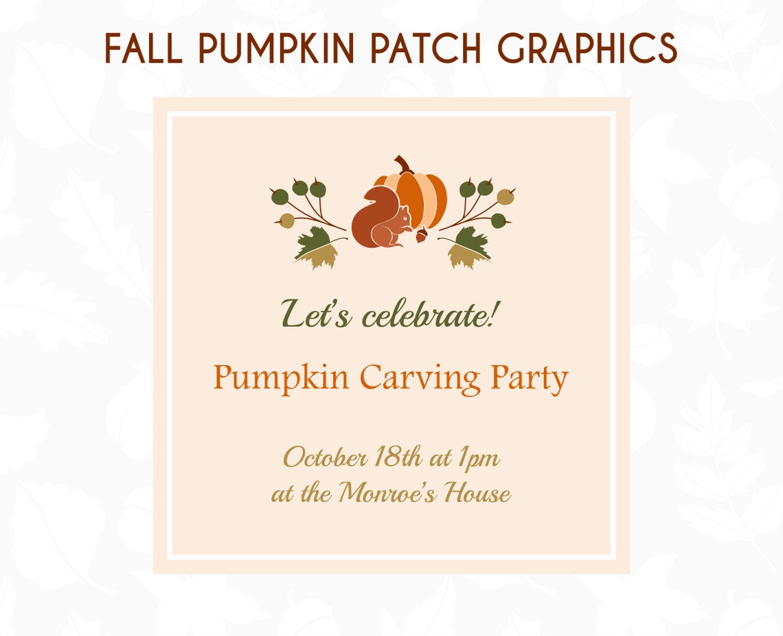 Autumn Pumpkin Clip Art Decoration. Decorative Pumpkin Graphic - Etsy