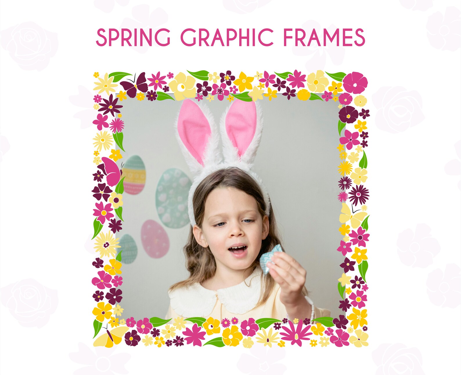 Flourishes Spring PNG Borders. Flowers Colorful Frame Clipart. Floral ...