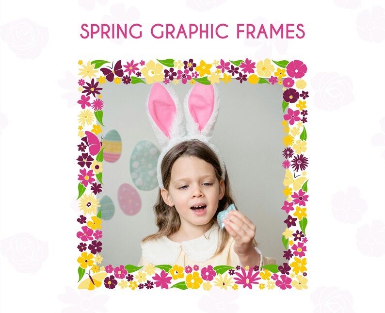 Flourishes Spring PNG Borders. Flowers Colorful Frame Clipart. Floral ...