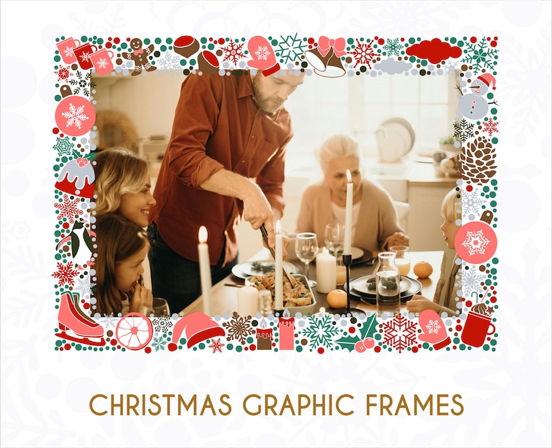 Traditional Elements PNG and SVG Christmas Holiday Photo Framing ...