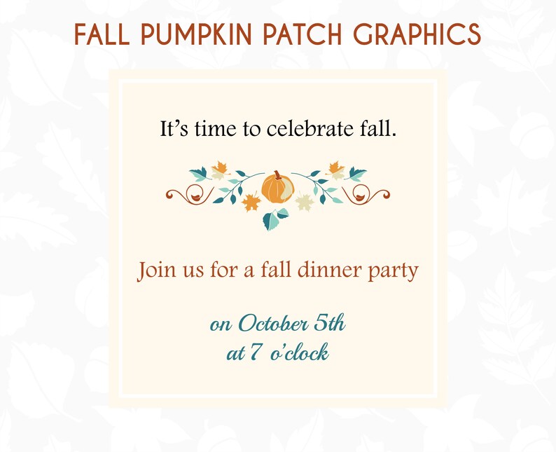 Autumn Pumpkin Clip Art Decoration. Decorative Pumpkin Graphic - Etsy