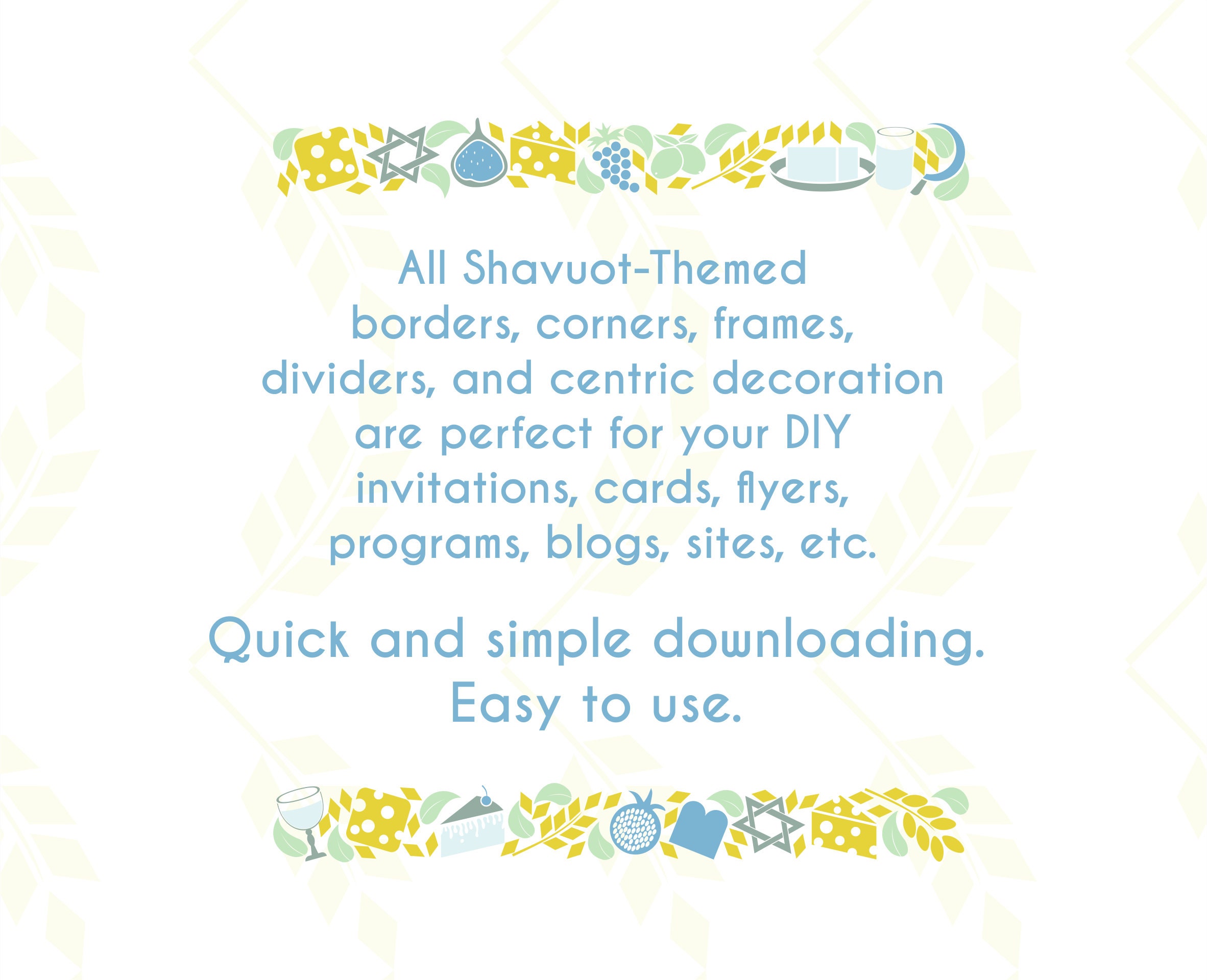 Shabuoth Symbols SVG Frameart Decorations. Oval and Rounded Shavuoth ...