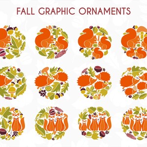 Fall Animals SVG Clipart. Autumn Leaves, Hedgehogs, Squirrels, Foxes ...