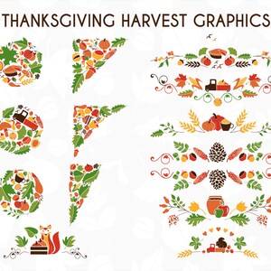 Harvest PNG Thanksgiving Clip Art Decoration Bundle. Cute Pumpkin Patch ...