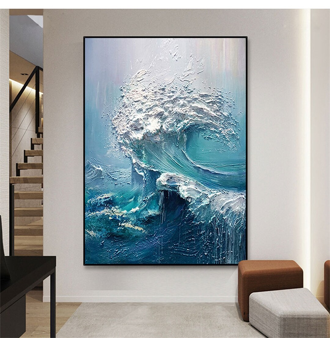 Abstract Ocean Waves Painting Texture Waves Painting on - Etsy Canada