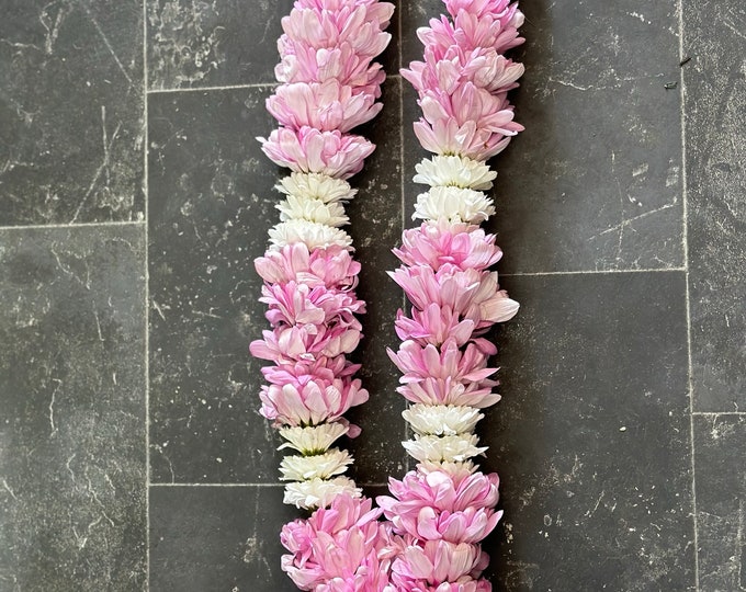 Pink & White Garland | Fresh Flower Haar | Fresh Flower Garland | Real ...
