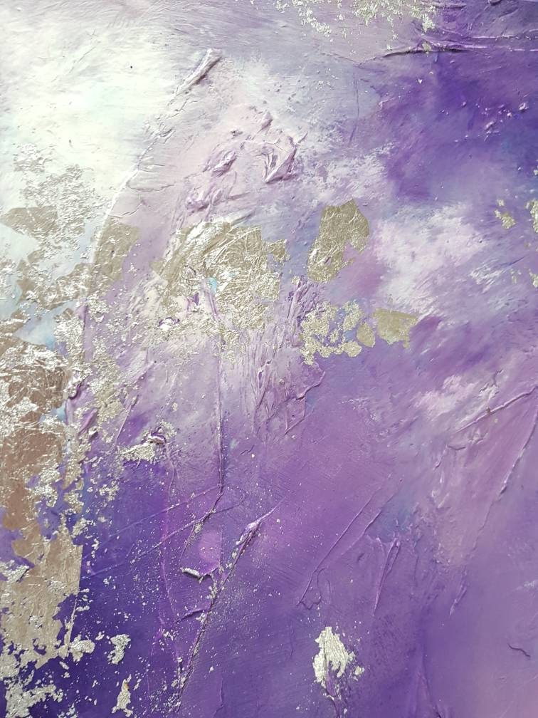 Shimmering Purple Purple and Sliver Abstract. - Etsy