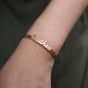 Custom Name Bangle Personalized 2mm/3mm/4mm Width Name Bangle Wrist ...