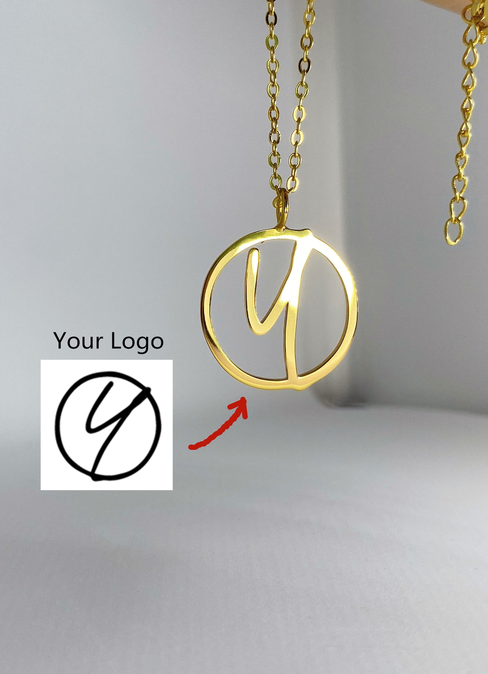 CUSTOM Logo Necklace Personalized Cut Any - Etsy