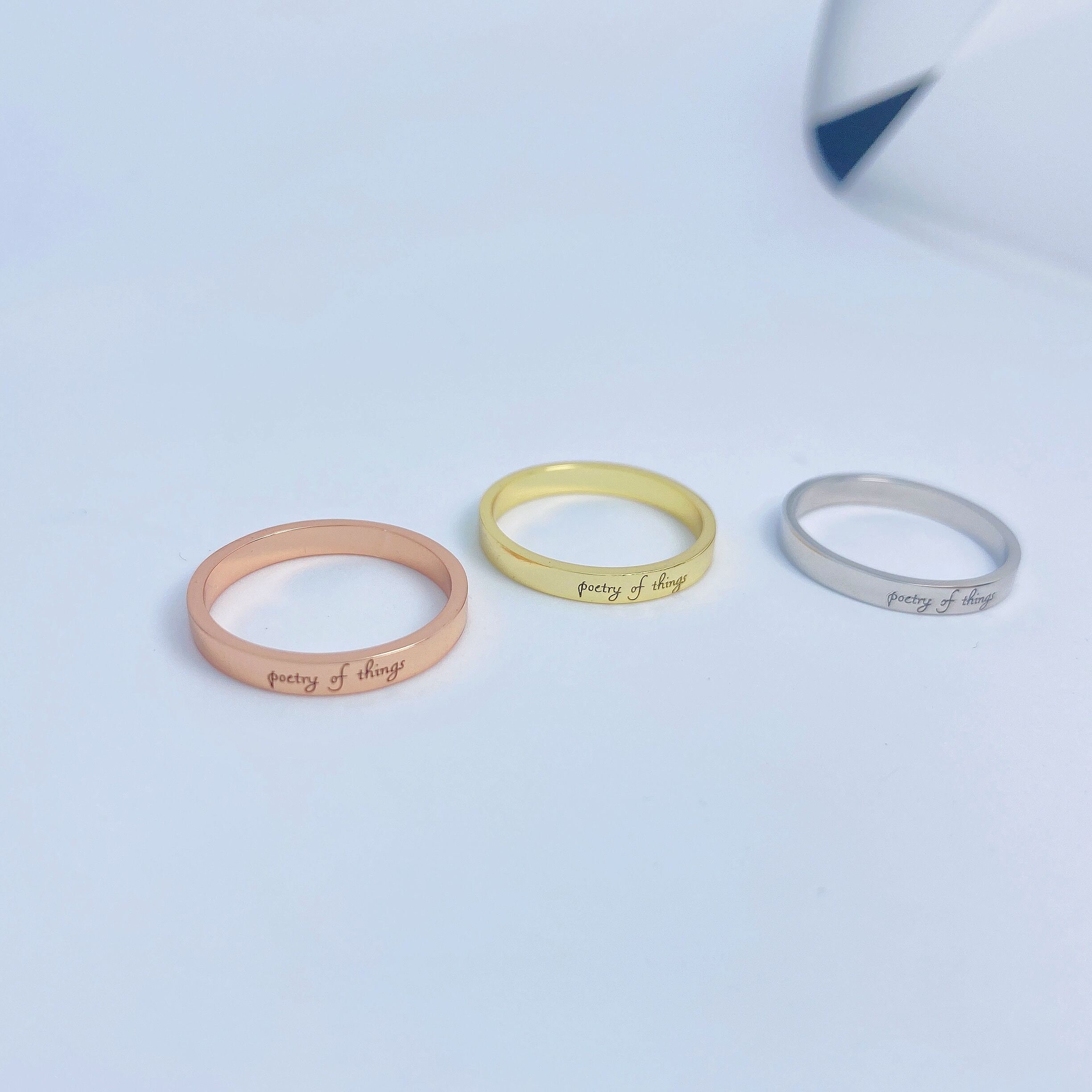 Personalized Engraved Ring 2mm Width Couple's Ring Custom - Etsy UK