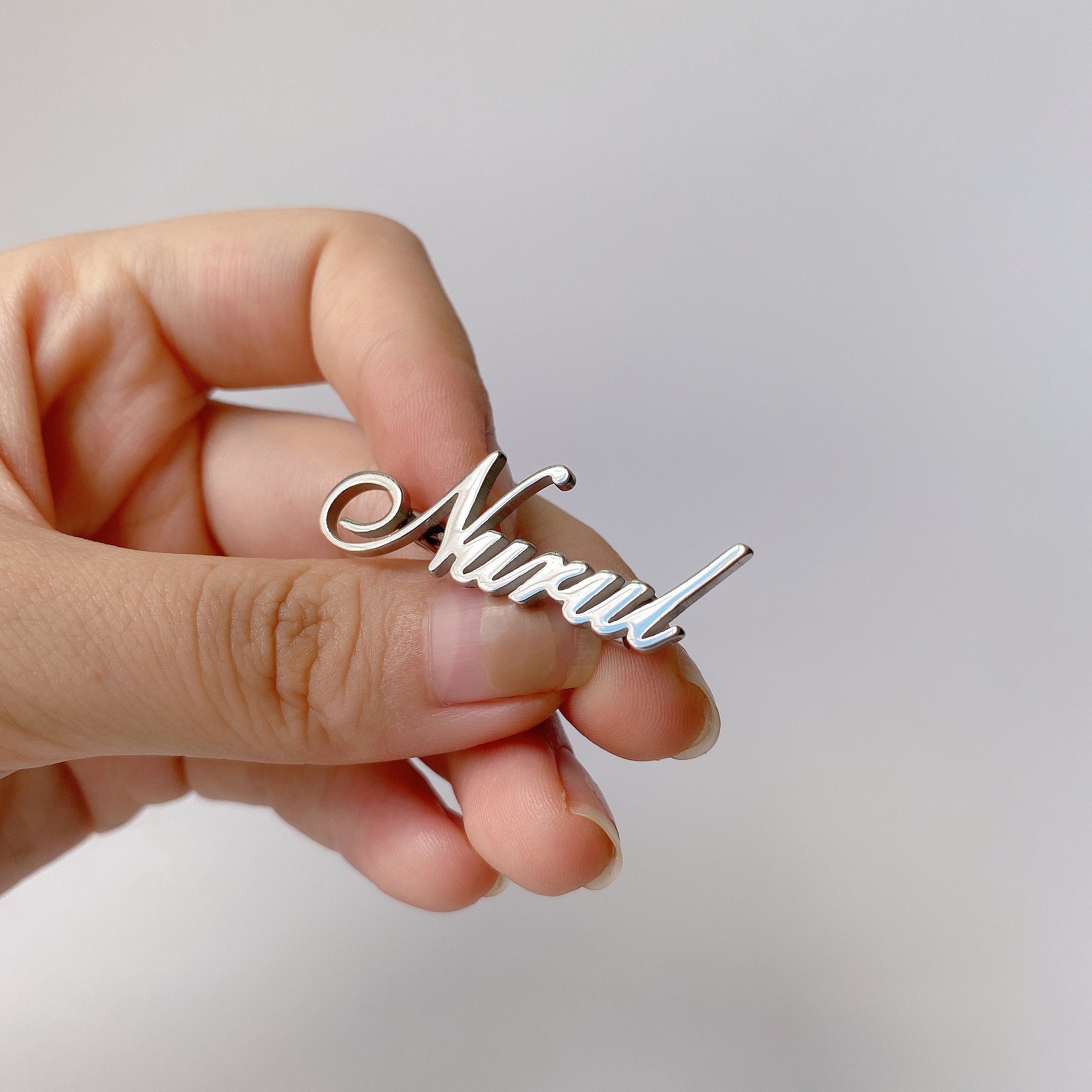 Custom name brooch personalized handwriting brooch customize | Etsy