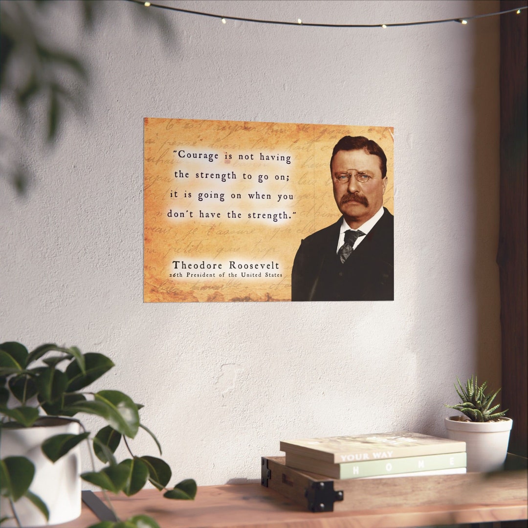 Courage Quote Poster Classroom Poster Teddy Roosevelt Poster Theodore ...