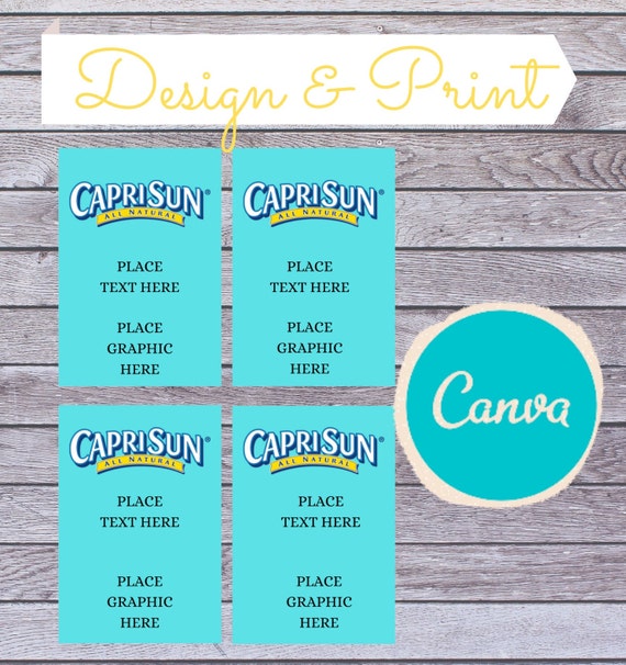 Juice Pouch Bag Template Capri Sun Labels Instant | Etsy