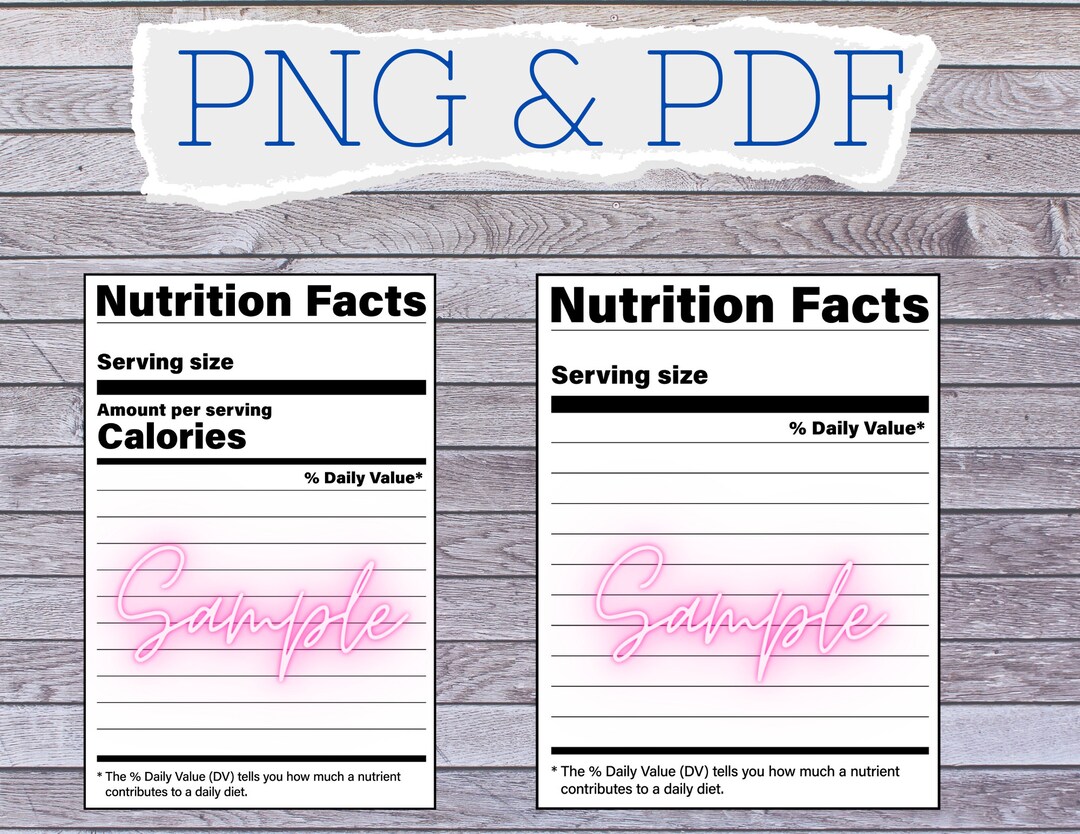 Nutrition Facts PNG Nutrition Facts PDF Blank Template Label Instant ...