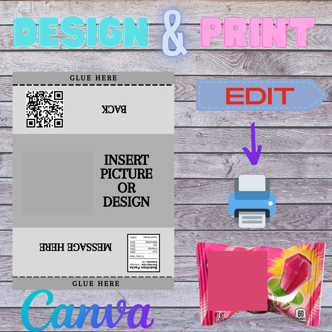 Ring Pop Template L Ring Pop Wrapper L Ring Pop Label L Instant ...