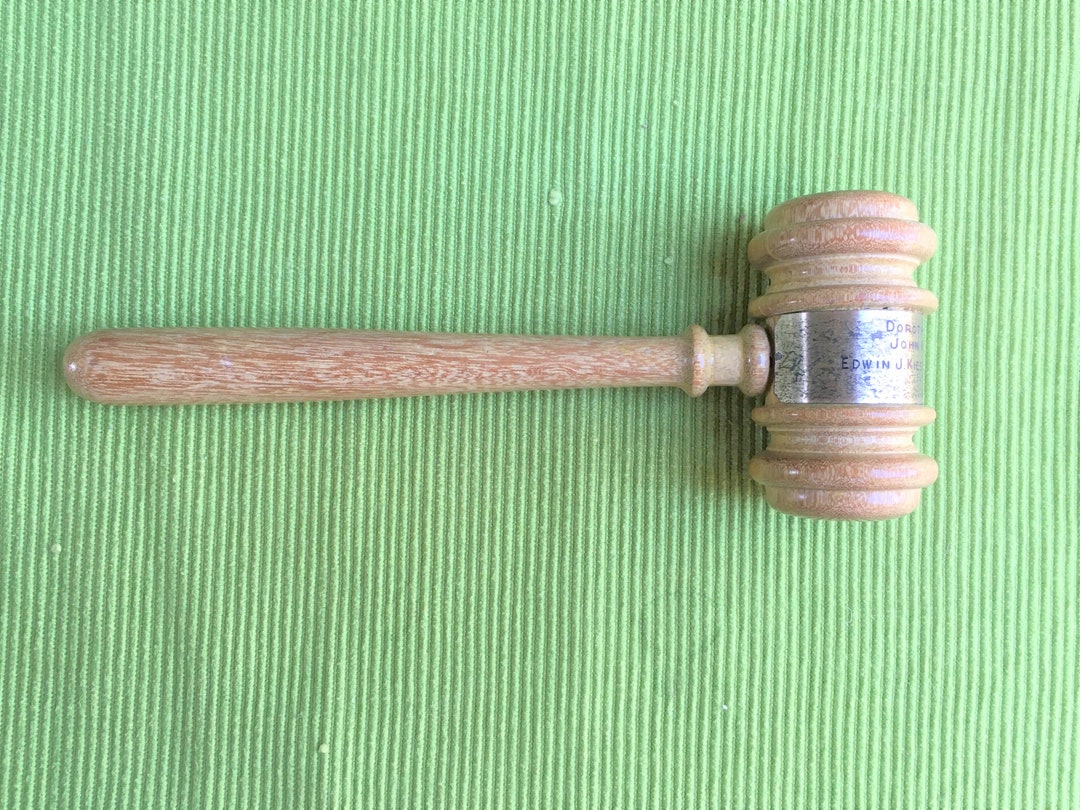 Vintage 1956 - 1957 WOODEN MASONIC GAVEL; Edwin J. Kiest Masonic Lodge ...