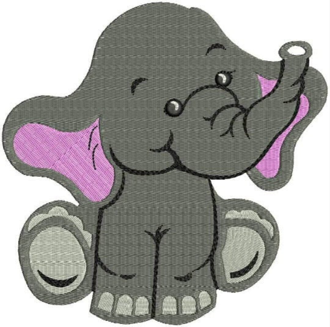 Baby Elephant Cartoon Machine Embroidery Designs Cartoon & - Etsy