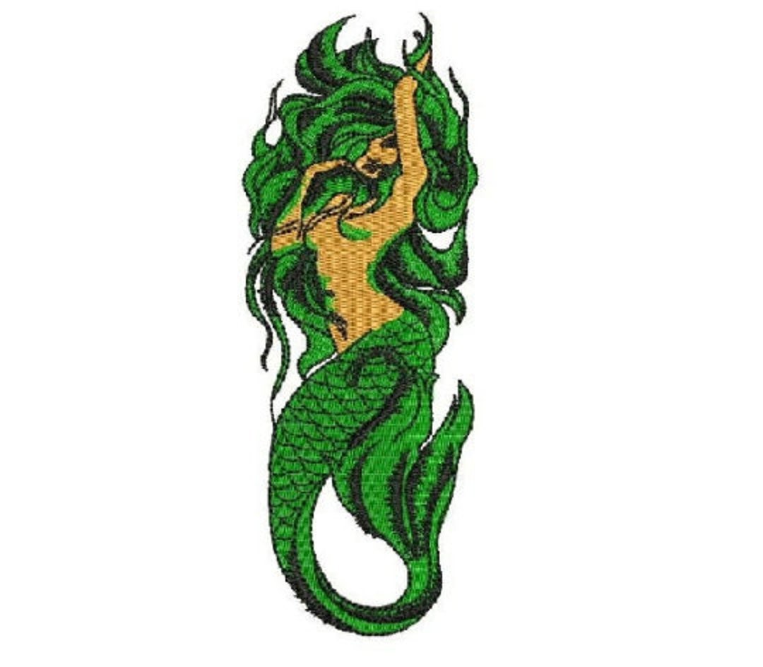 Mermaid Embroidery Designs Instant Download Filled Stitches Design 1906 ...