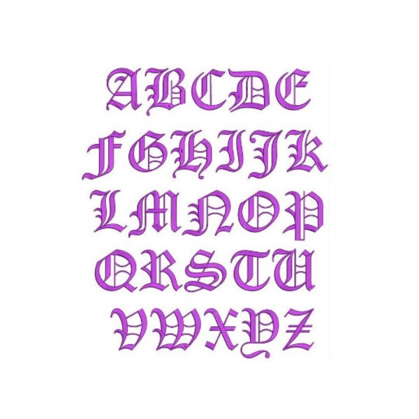 Old English Embroidery Font - Etsy