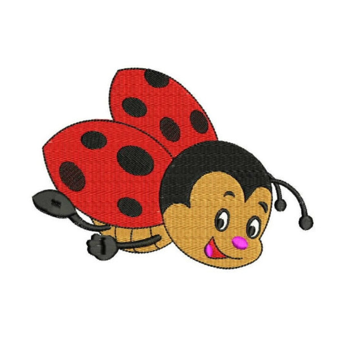 Ladybug Cartoon Embroidery Design 3 Sizes Fill Stitch | Etsy