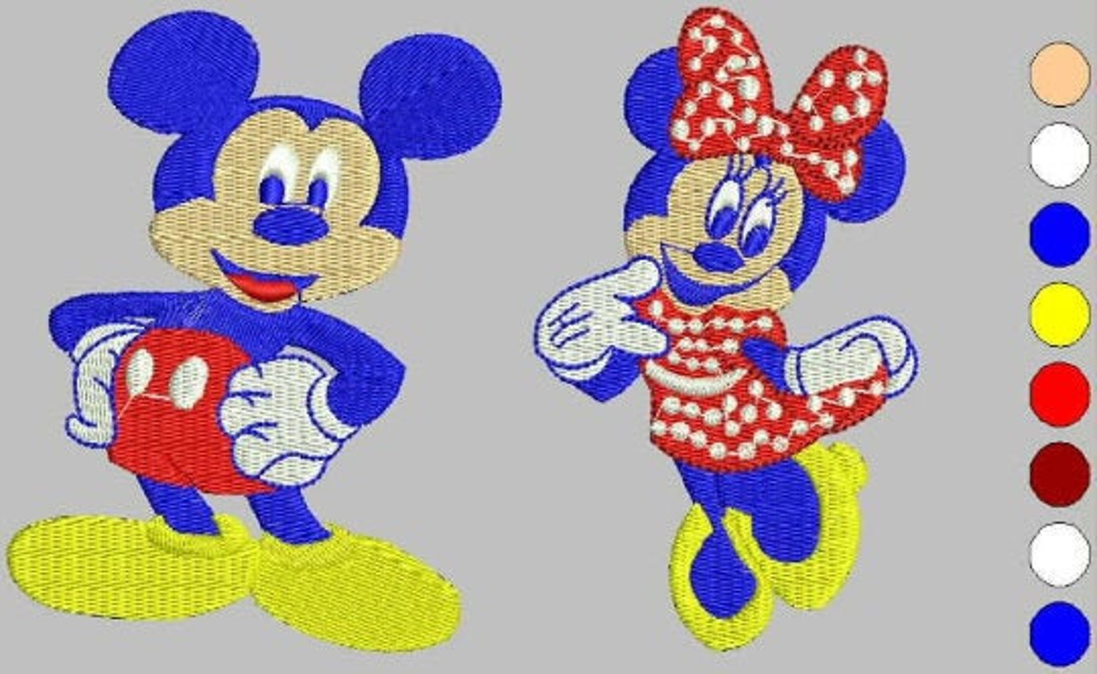 Mickeyy and Minnie Mouse Machine Embroidery Designs Instant - Etsy