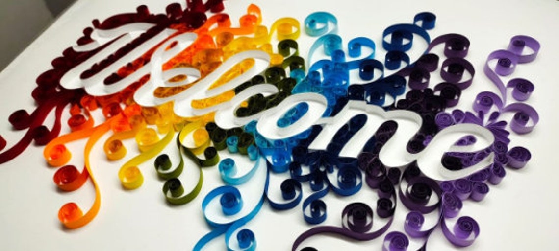 Welcome Paper Quilled Handcrafted Piece for Home Decor Paper - Etsy