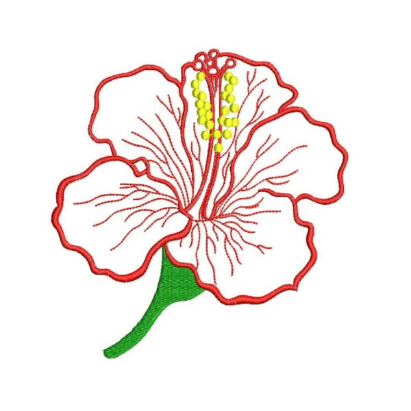 Hibiscus Embroidery - Etsy