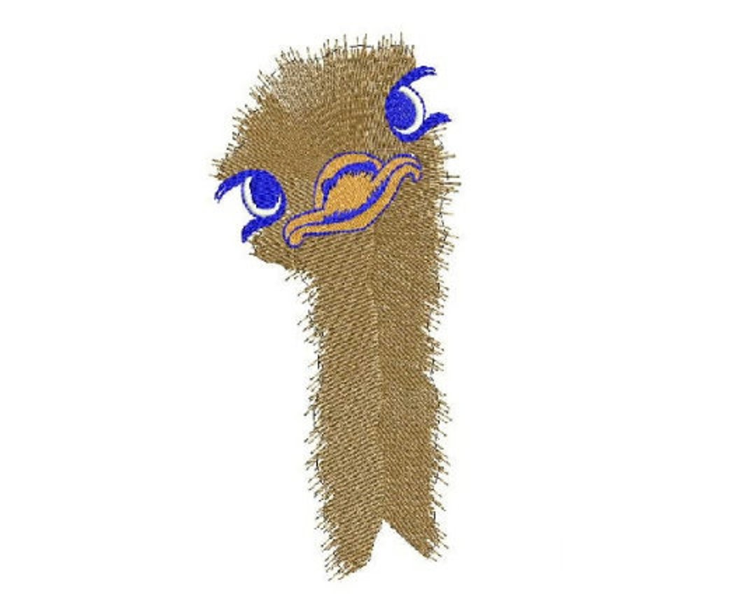 Ostrich Embroidery Designs Instant Download Filled Stitches Design 1975 ...