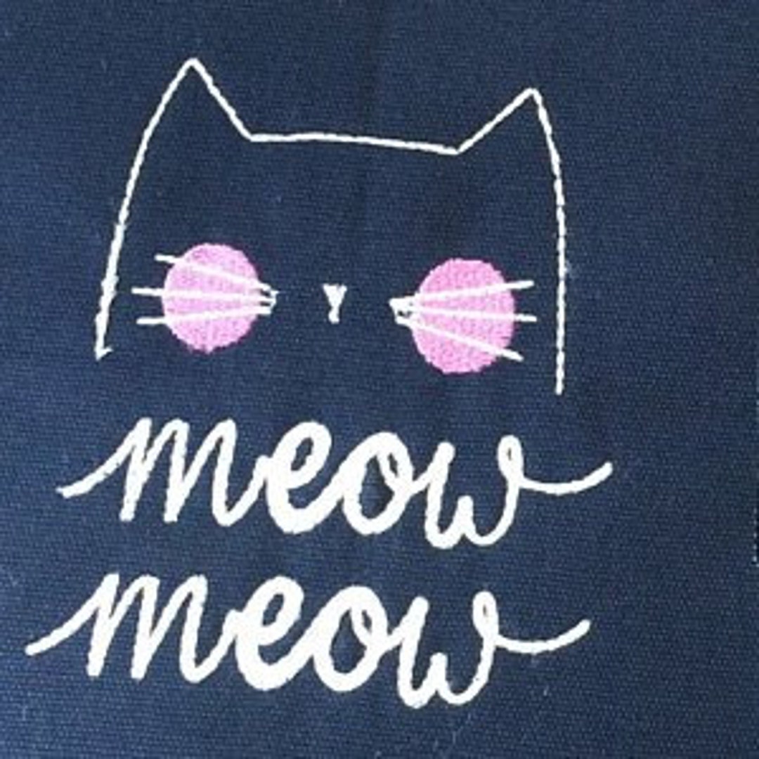 Meow Cat Machine Filled Stitches Embroidery Design 203 - Etsy