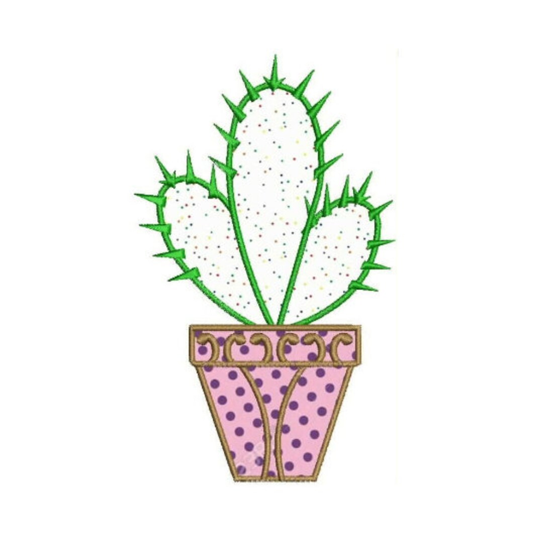 Cactus Embroidery Design Applique Instant Download Machine - Etsy