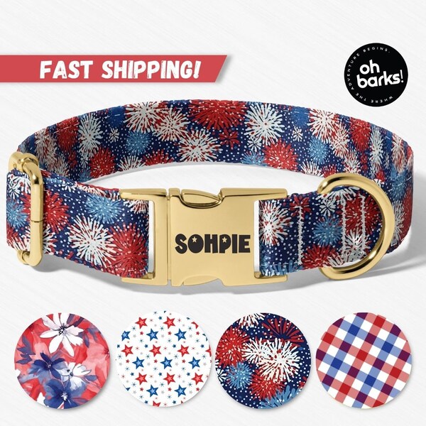 Personalized Patriotic Dog Collars - Etsy