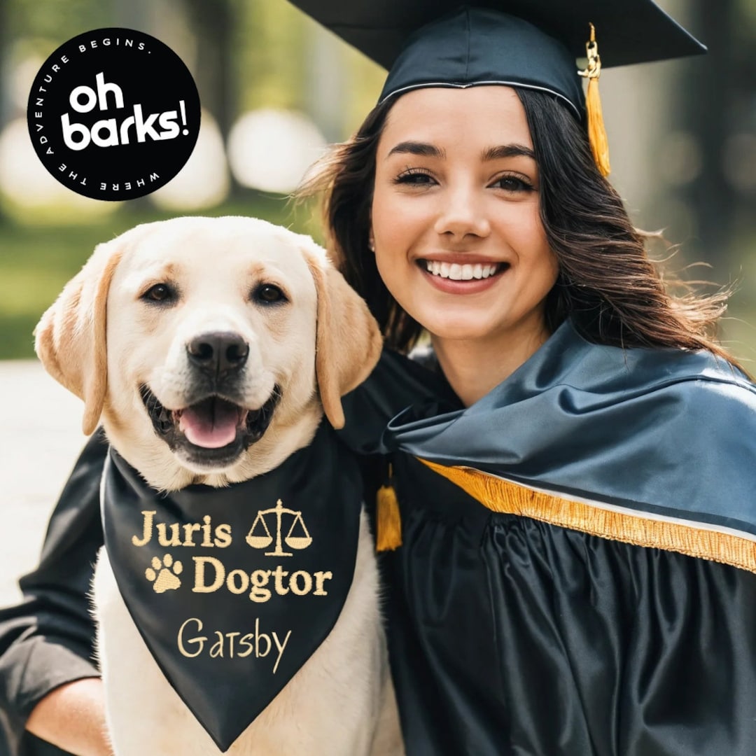 Juris Dogtor Scales of Justice Dog Bandana Personalized • Graduation ...