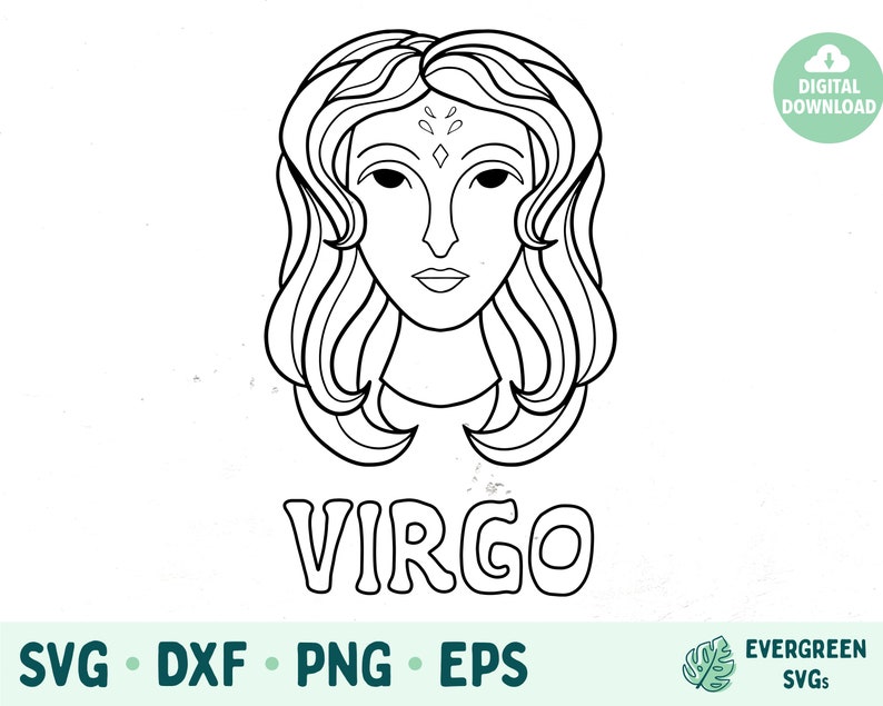 Virgo SVG Zodiac SVG Zodiac Sign SVG Mystical Svg Eps Png - Etsy