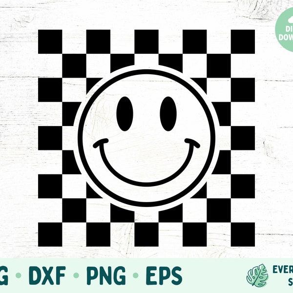Smiley Face Checkerboard Svg - Etsy