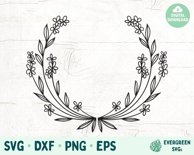 Wildflower SVG Wildflower Half Wreath SVG Wreath With - Etsy
