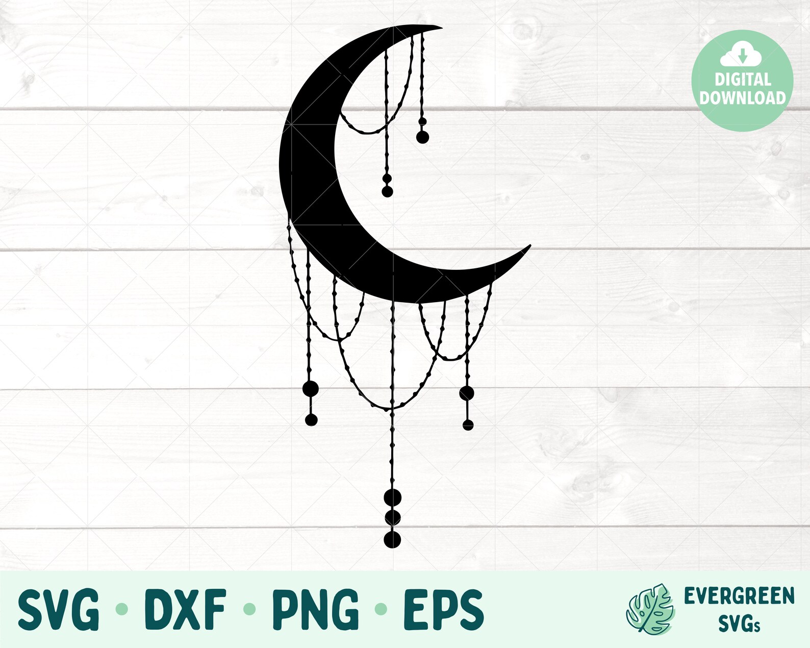 Boho Moon SVG Moon SVG Boho SVG Celestial Cut File Png Eps - Etsy