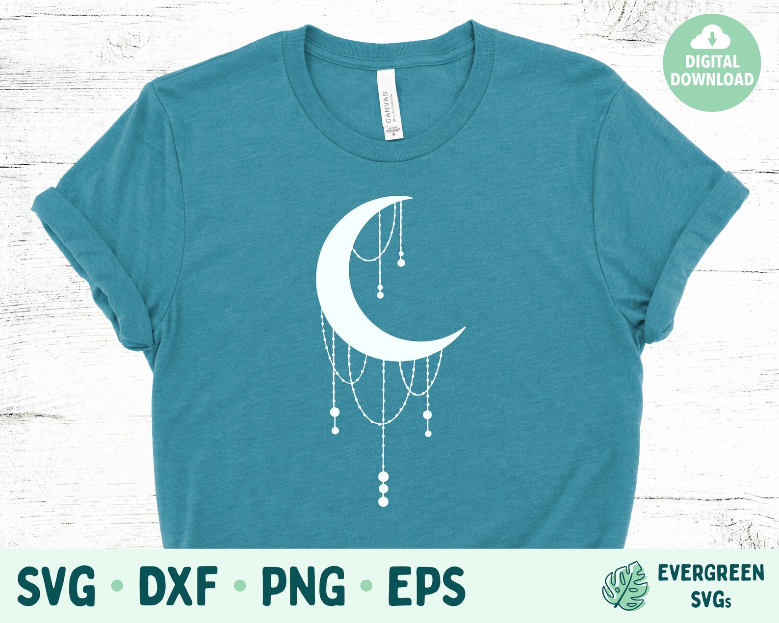 Boho Moon SVG, Moon SVG, Boho SVG, Celestial Cut File Png Eps Dxf Svg ...