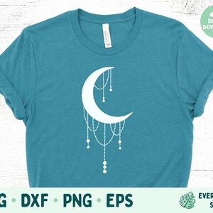 Boho Moon SVG, Moon SVG, Boho SVG, Celestial Cut File Png Eps Dxf Svg ...