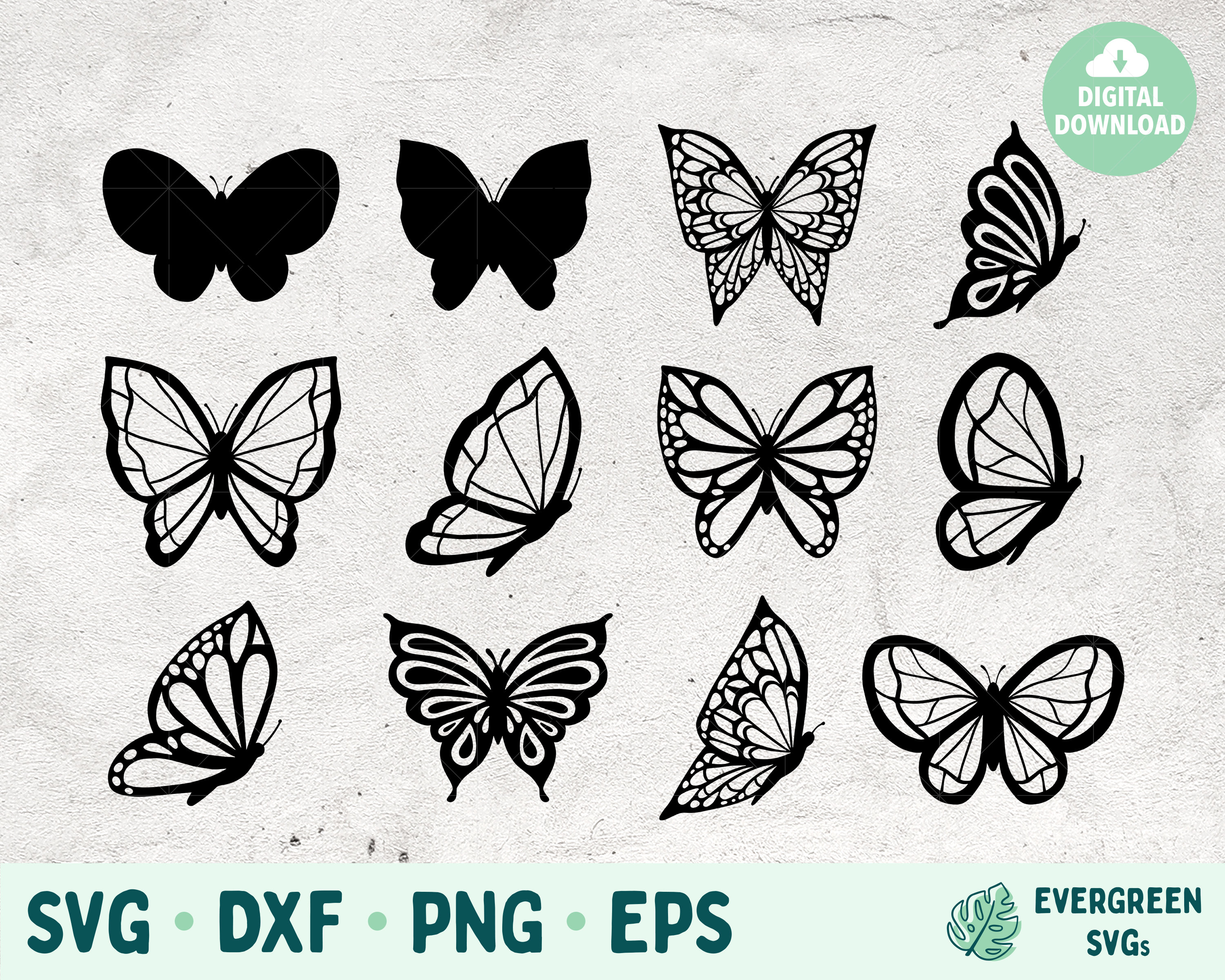 Butterfly Bundle SVG, Butterfly SVG Cut Files for Cricut and Silhouette ...