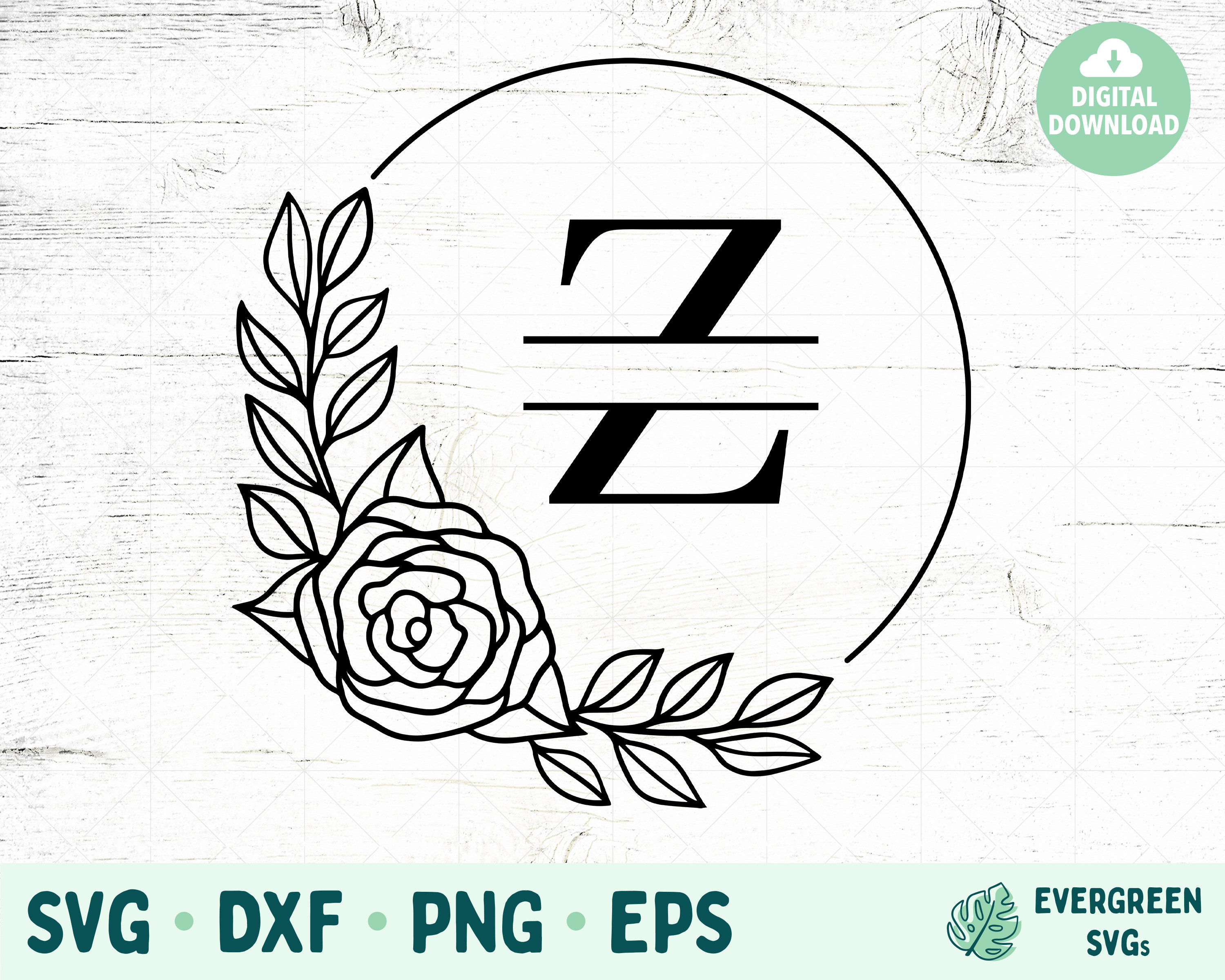 Alphabet Letter Z Wreath SVG Files for Cutting Machines - Etsy