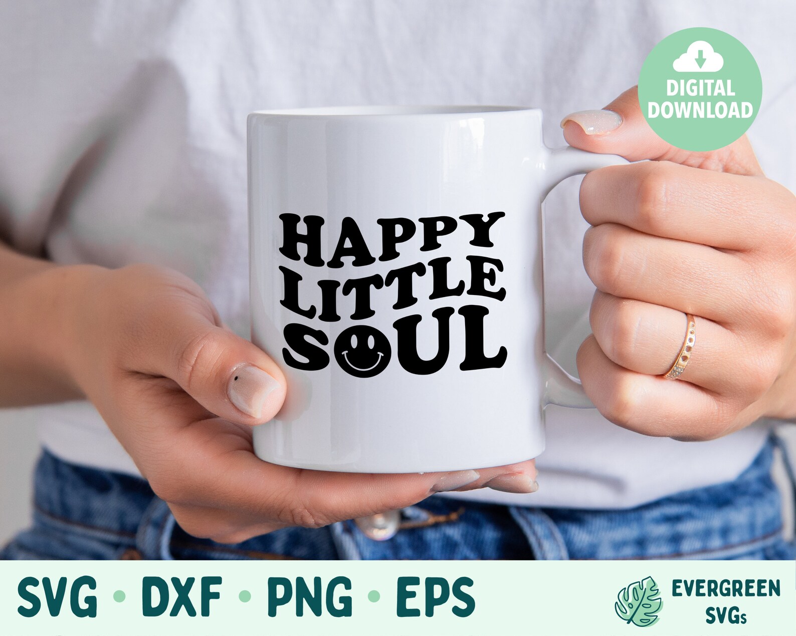 Happy Little Soul SVG, Smiley Face SVG, Hippie Happy Face SVG Cut Files ...