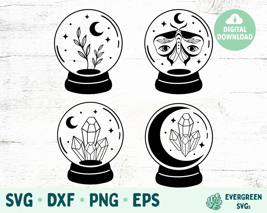 Crystal Ball Bundle SVG, Celestial Stars Bundle SVG, Bohemian Svg ...