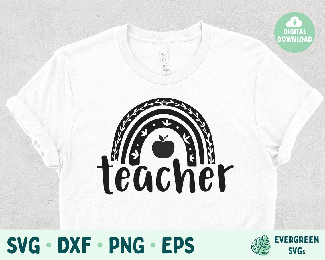 Teacher SVG Teacher Rainbow SVG Teacher Apple SVG Teacher - Etsy