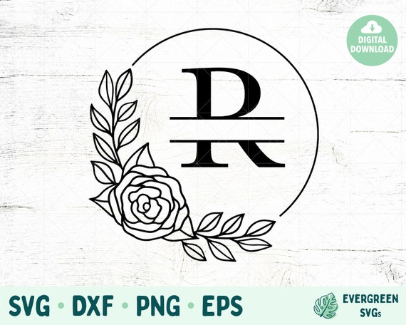Split Letter R Wreath SVG Cut Files for Cutting Machines Rose - Etsy
